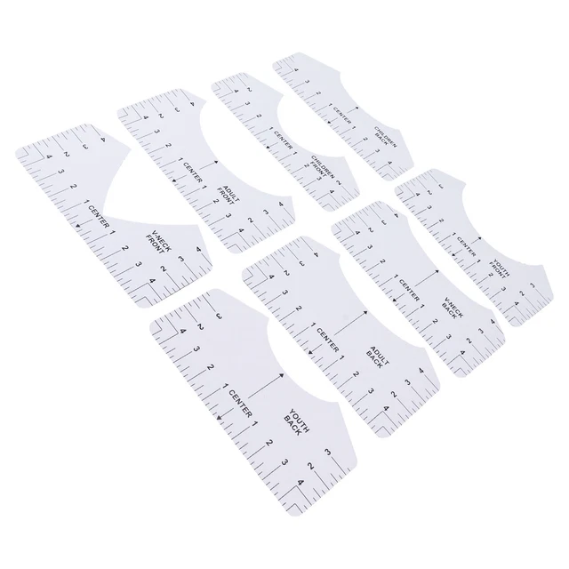 8PCS T SHIRT Ruler Guide PVC Clothing Centering Design T Shirt ...