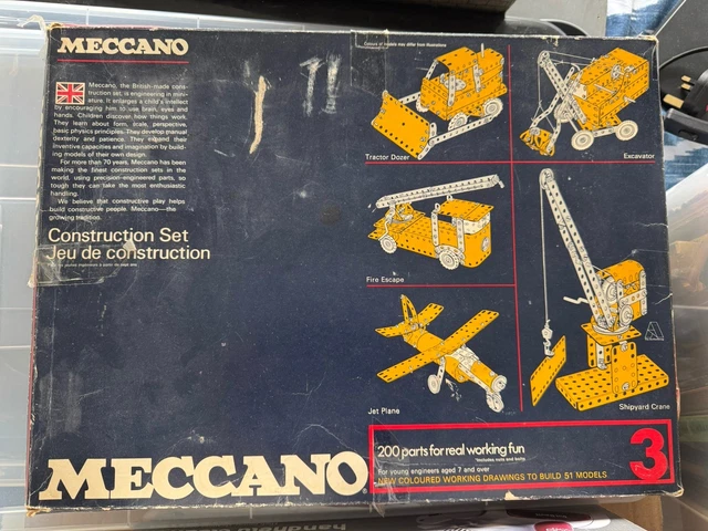 VINTAGE MECCANO SET 3 with Original Box -With Manuals 1974 £26.72 ...