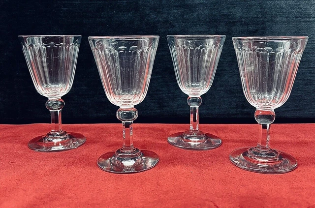 BACCARAT CHICAGO WINE Glass Verre A Vin Cristal Taille Cotes Plates Art ...
