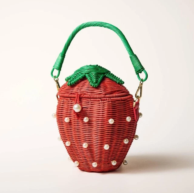 KATE SPADE X Target Strawberry Wicker Crossbody Bag Purse Cute Fruit ...