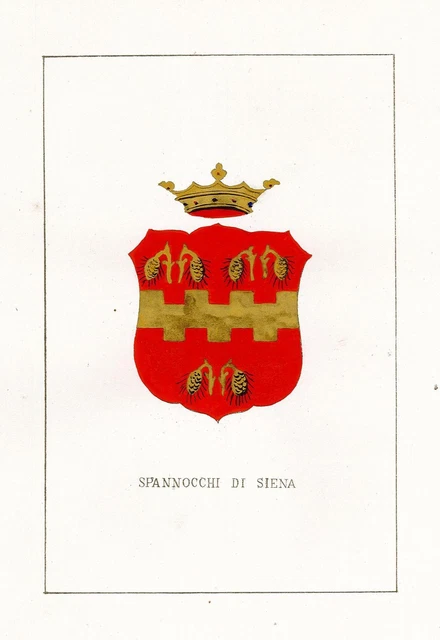 ARALDICA STEMMA ARALDICO della famiglia Spannocchi di Siena EUR 30,00 ...