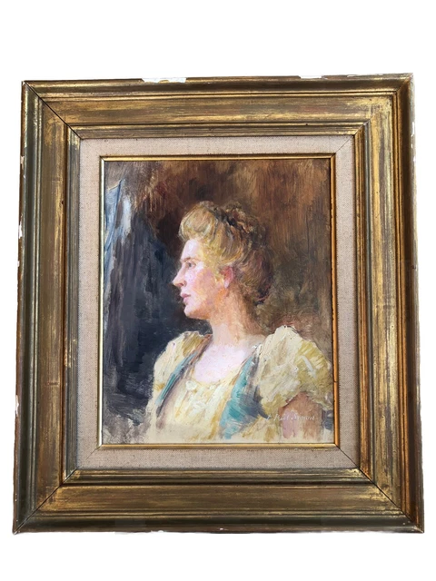 PIERRE PAUL SIMON (né en 1853) Huile sur panneau - Portrait de femme ...