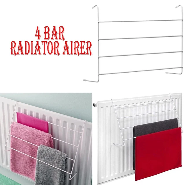 2 PACK 4 Bar Radiator Clothes Dryer Rack Indoor Laundry Airer Towel ...