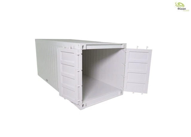 1:14 20-FEET CONTAINER mit Tür aus Kunststoff weiß, Bausatz thicon ...