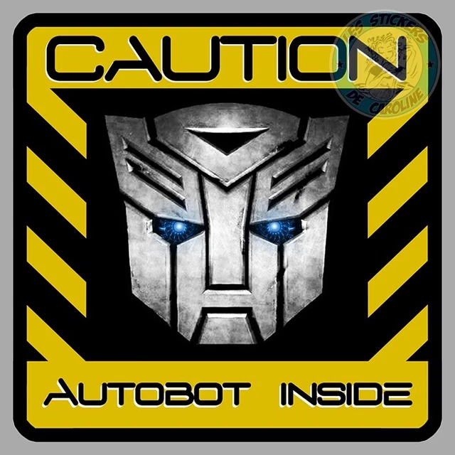 STICKER LOGO AUTOBOT Inside Caution Autocollant Transformers Symbol ...