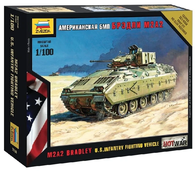 M2A2 BRADLEY U.S.INFANTRY Fighting Vehicle 1:100 Plastique Model Kit ...
