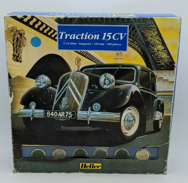 VINTAGE HELLER CITROEN Traction 15CV Model Car Kit 1:24 Scale New Open ...