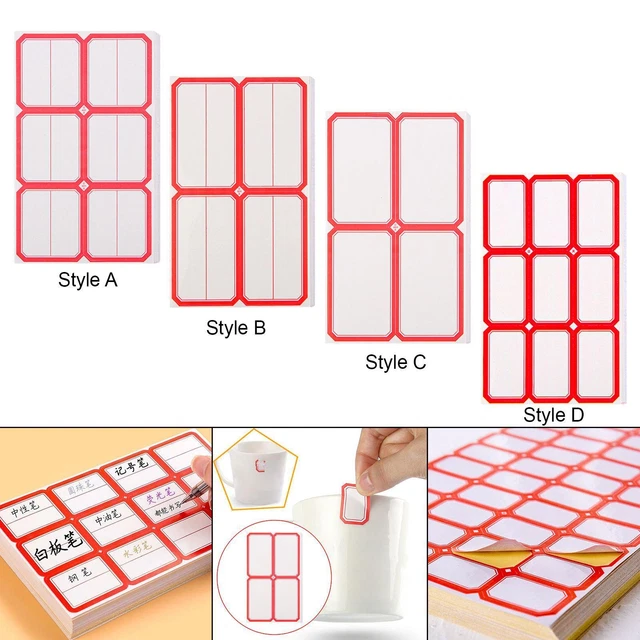 50 SHEETS NAME Tag Labels Writable Name Tag Stickers for File ...