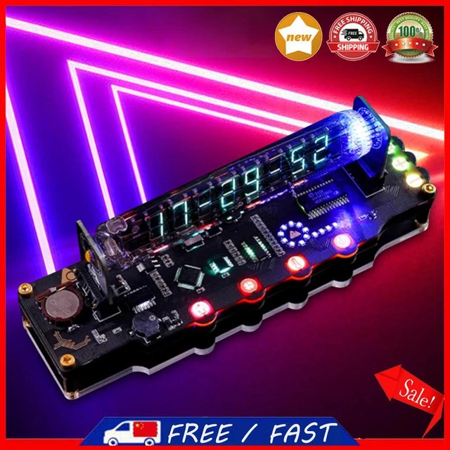 NIXIE TUBE CLOCK Kit IV18 Fluorescent Tube Clock Digital LCD Home Decor ...