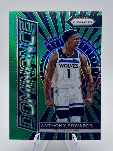 2023-24 PANINI PRIZM Anthony Edwards Dominance Prizm Verde #15 Lupi di ...