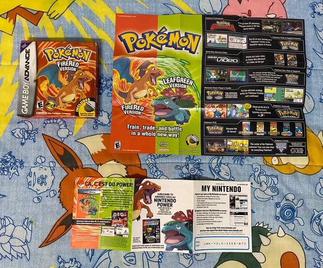 NO GAME POKEMON FireRed GameBoy Advance Authentic Box Insert Poster GBA ...