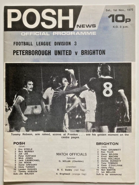 1975-76 PETERBOROUGH UNITED v Brighton League Div 3 Football Programme £1.65 - PicClick UK