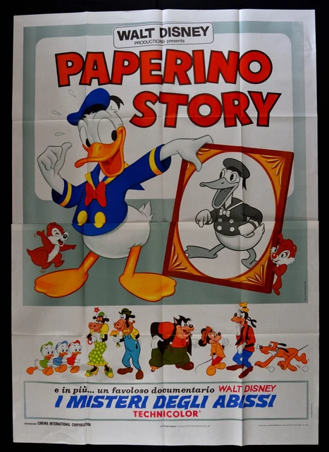 MANIFESTO DONALD STORY Walt Disney 1ed Italie 1971 Donald Duck M341 EUR ...