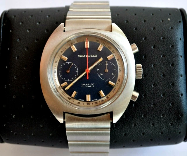 OROLOGIO CRONOGRAFO SANDOZ Movimento Valjoux 7733 Carica Man.Vintage ...
