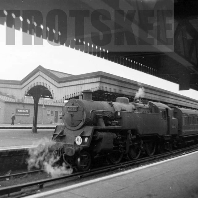 LARGER NEGATIVE BR British Railways Steam Loco 80043 Class 4MT Margate ...