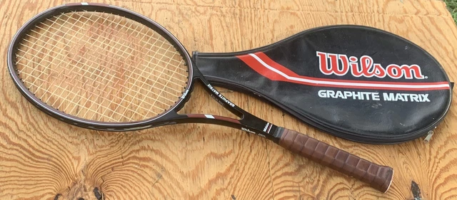 WILSON GRAPHITE MATRIX Vintage Tennis Racket Original Cover Leather ...