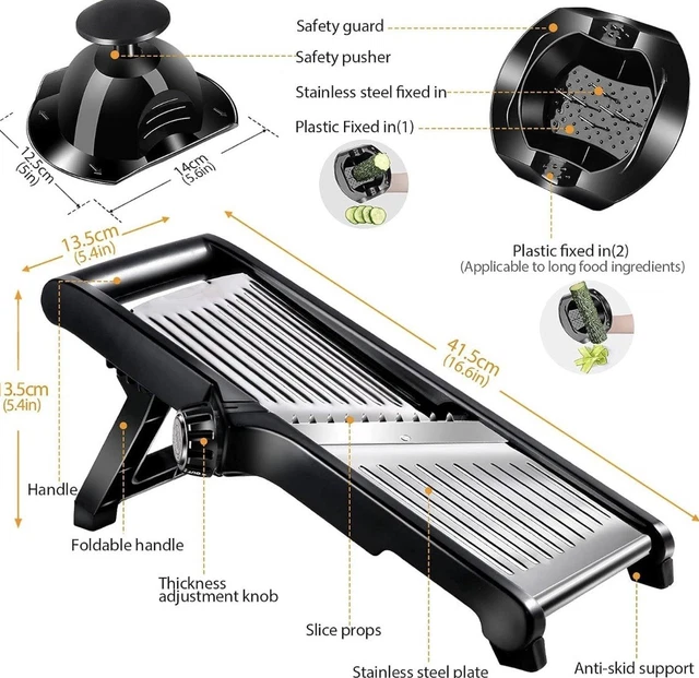 PROFESSIONAL ADJUSTABLE MANDOLIN Slicer Vegetable Cutter Food Fruit ...