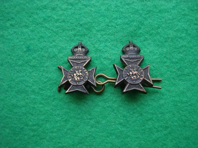 9TH BATTALION (QUEEN Victorias Rifles) London Regiment WW1 Pair collar ...