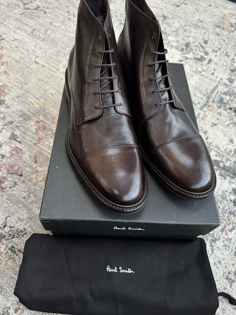 BRAND NEW PAUL Smith Men's Brown Leather Boots Size UK 9 £166.06 ...