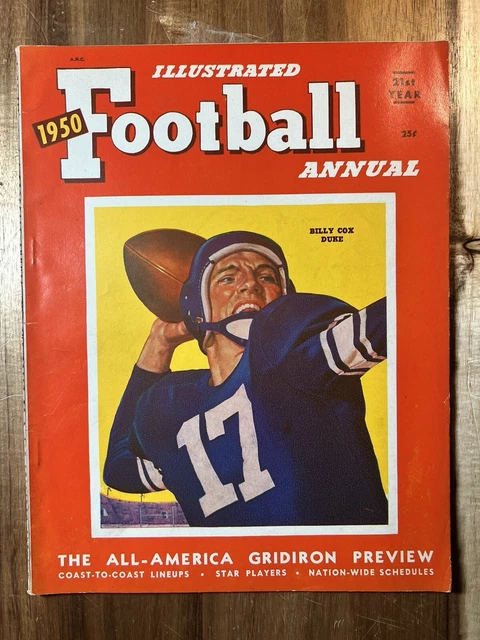 1950 FOOTBALL ILLUSTRATED Annual Magazine BILLY COX DUKE Cover $16.20 ...