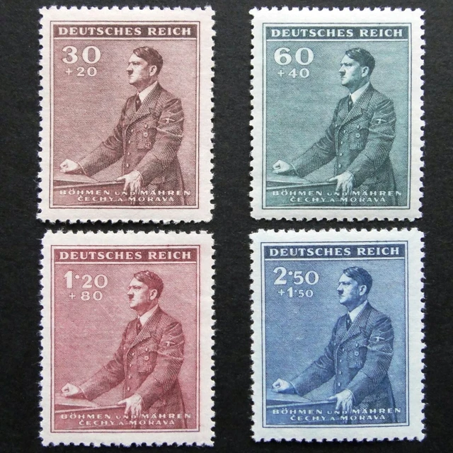 GERMANY NAZI 1942 Stamps MNH Adolf Hitler 53th birthday WWII B&M Third ...