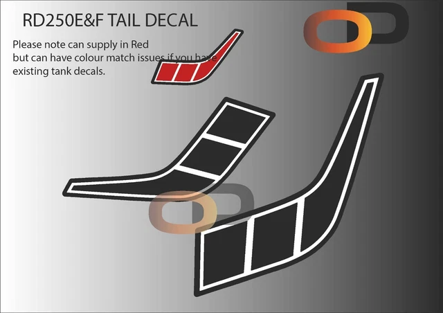 YAMAHA RD 250E&F, RD400 E&F Decals, tail fairing Decal, Yamaha Rd 250/ ...