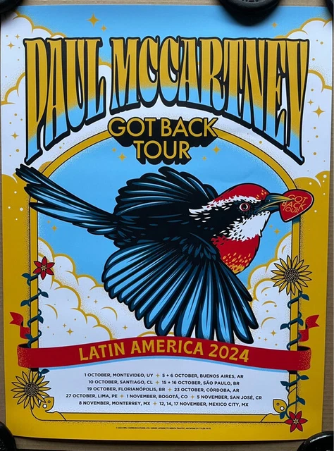 PAUL MCCARTNEY GOT Back Tour 2024 Lithograph poster latin america EUR ...