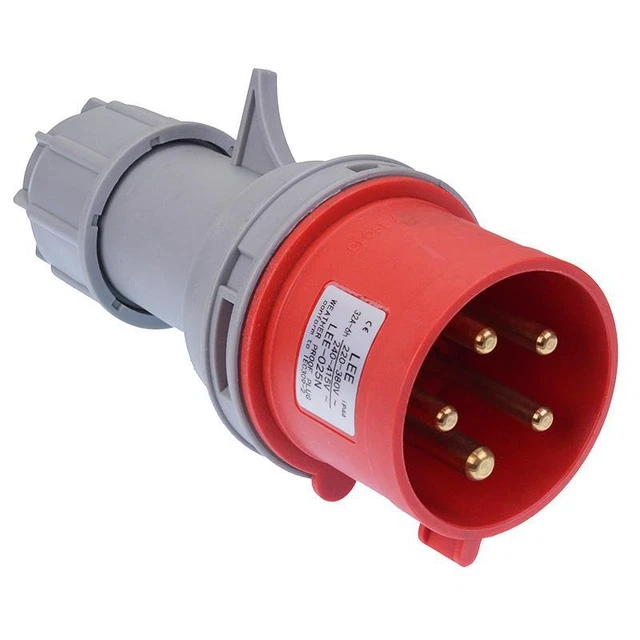 RED 32A 415V 3P+N+E Industrial Inline Plug Connector IP44 £8.79 ...