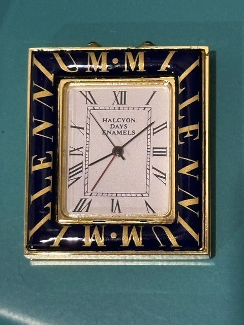 HALCYON DAYS ENAMEL Travel Alarm Clock with new battery £37.12 ...