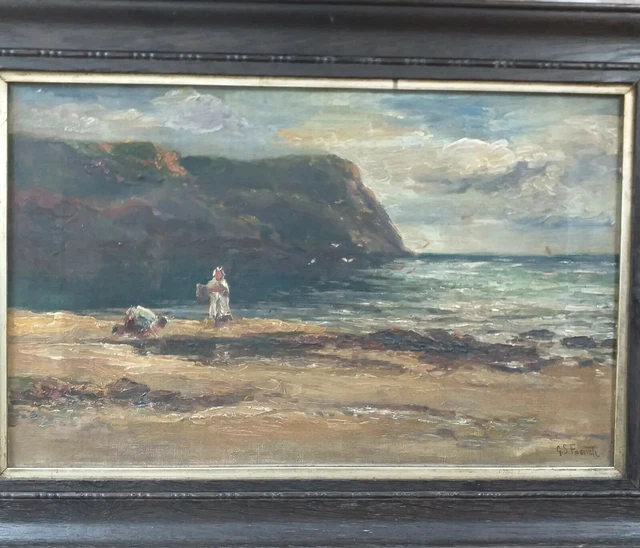 IMPRESSIONIST OIL PAINTING by G.S.French 19th century 'Gathering Sea ...