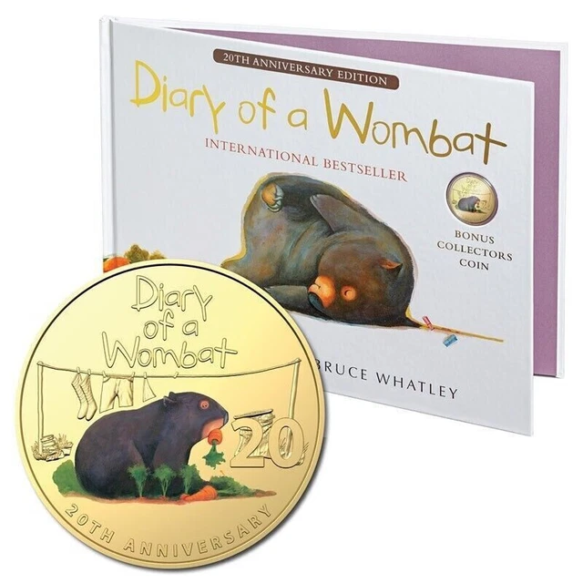 2022 DIARY OF A Wombat 20c Gold Plated + Collectors 7 Book Set Wisdom ...