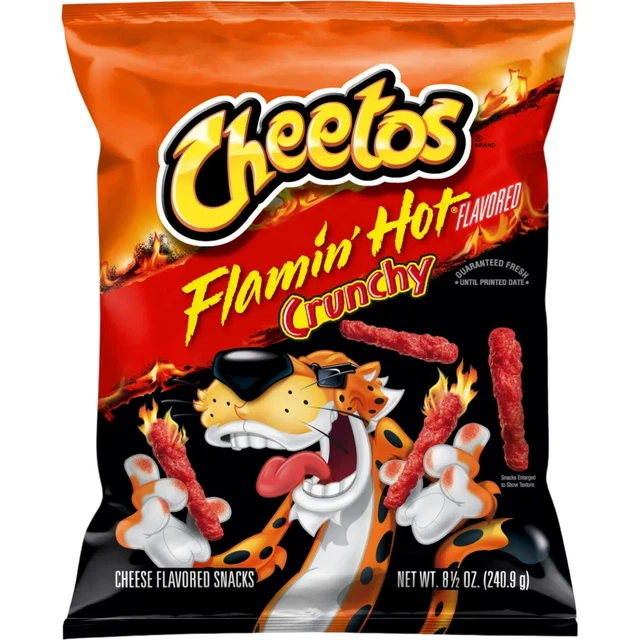 CHEETOS CRUNCHY FLAMIN' Hot Cheese Flavored Snack Chips 9 oz - (4 Packs ...