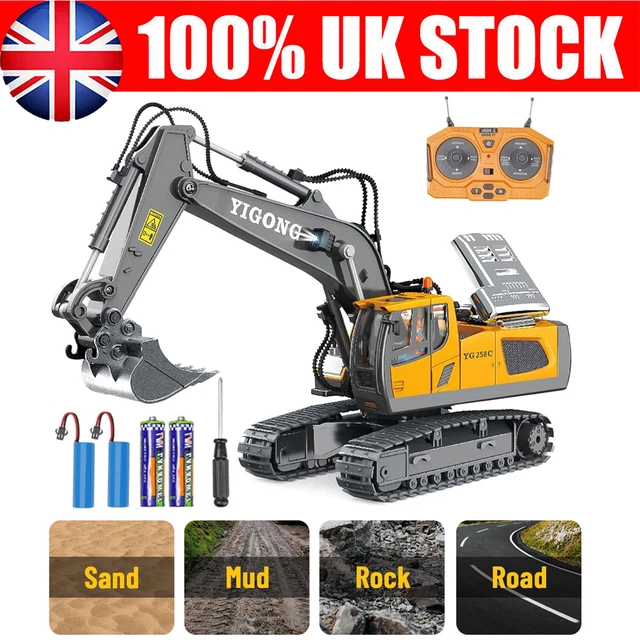 REMOTE CONTROL EXCAVATOR RC Tractor Bulldozer Crawler Truck Toy Digger ...