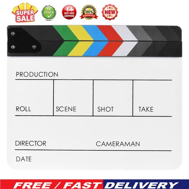 ACRYLIC COLORFUL DIRECTOR Video Scene Clapperboard Clapper Board Cut ...