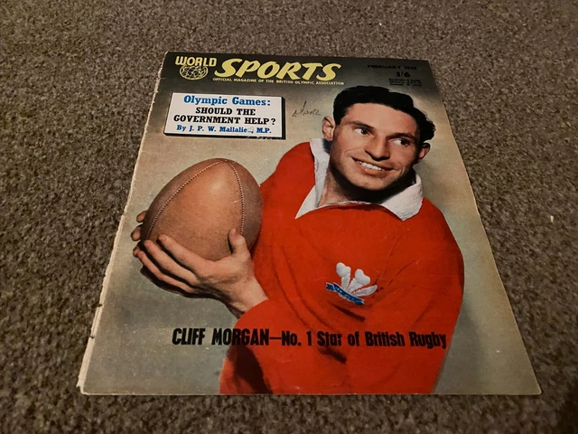 (WFBK24) WORLD SPORTS Magazine 10X8" Cover Page Cliff Morgan British ...