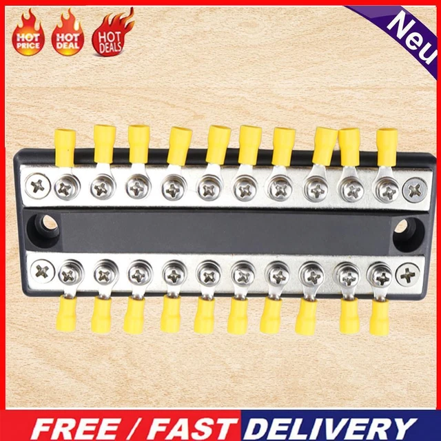 10-WAY 20-WAY BUS Bar 12-48V Busbar Power Case for Auto Camper RV (20 ...