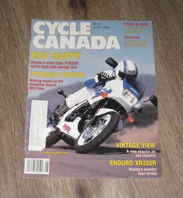 CYCLE CANADA MAGAZINE June 1990 Motorcycles Honda VTR250 $15.00 ...
