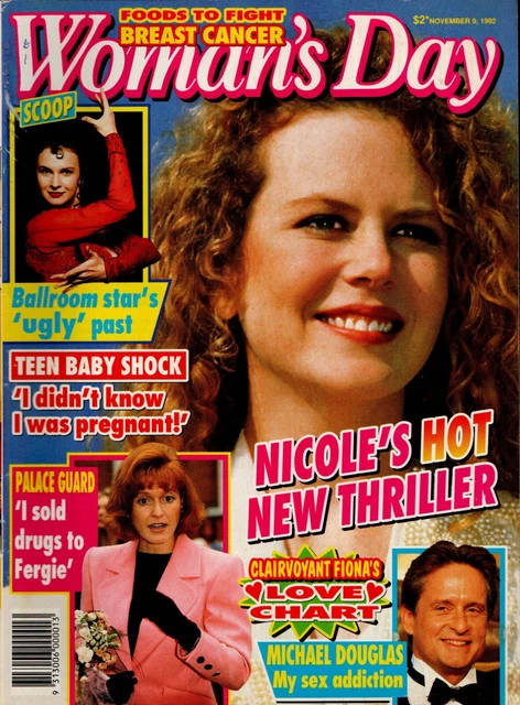 WOMAN'S DAY MAGAZINE - November 9, 1992 - Nicole Kidman, Cher + Madonna ...