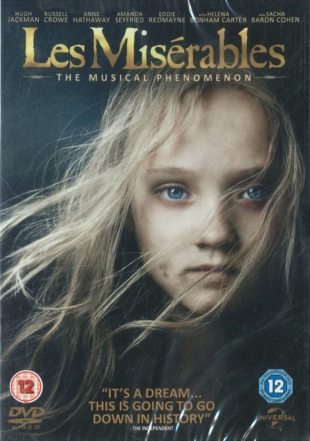 LES MISÉRABLES (2012) New Sealed DVD, Hugh Jackman, Russell Crowe, Anne ...