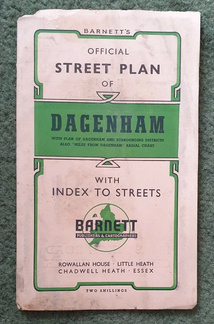 VINTAGE OFFICIAL STREET Plan Of Dagenham, Essex. FREE POSTAGE £4.99 ...