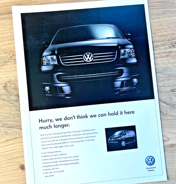 VW TRANSPORTER SPORTLINE - Frameable Collectbile Original Classic Car ...