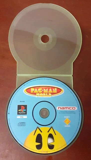 PAC-MAN WORLD PS1 (professionally repaired Disc Only in clamshell case ...