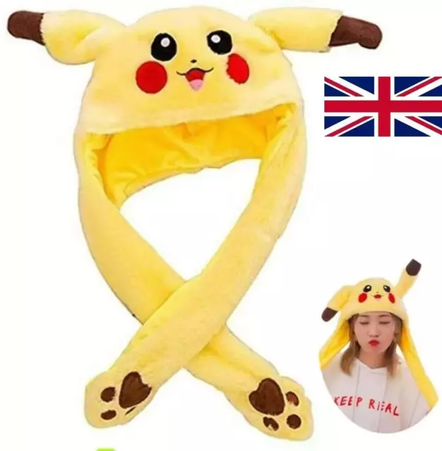 Uk Seller Pikachu Rabbit Hat Plush Moving Ears Pressing With Airbag Cap Fun £690 Picclick Uk