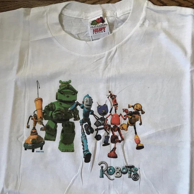 VINTAGE 2005 ROBOTS Movie Promo T-Shirt Deadstock Sealed FOX Sz youth L ...