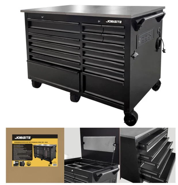 MOBILE TOOL BOX Workbench Roller Cabinet Tool Chest, 61 Inch Wide ...