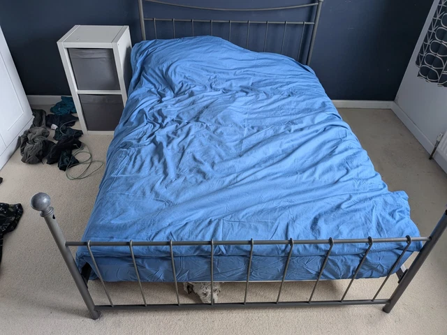 DOUBLE BED FRAME Black Metal, Good Condition, Grab A Bargain Local ...