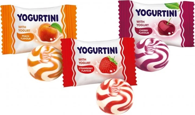 UKRAINIAN SWEETS ROSHEN Lollipop Caramel Candy "Yogurtini" with Yogurt ...