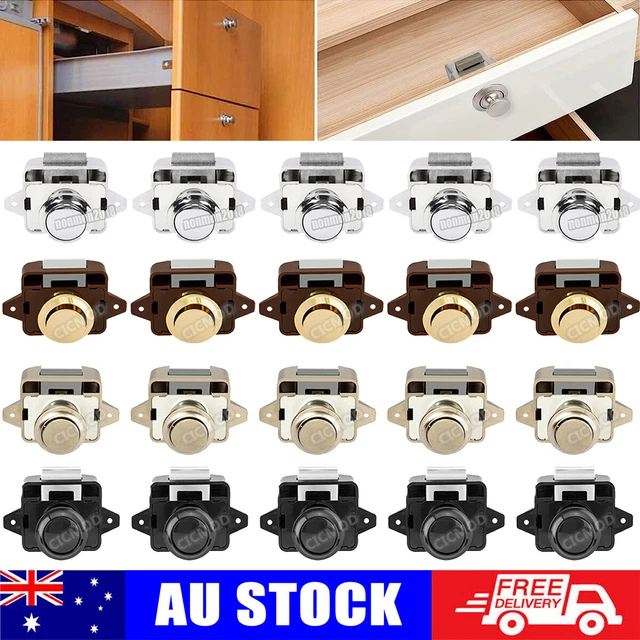 5-30PCS PUSH BUTTON Drawer Cupboard Door Catch Lock Caravan Cabinet ...