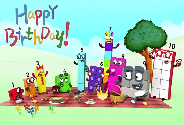 NUMBERBLOCKS BACKDROP HAPPY Birthday Party Photo Studio Background ...