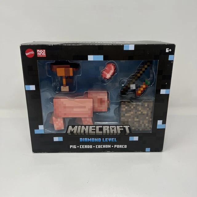 MATTEL MINECRAFT DIAMOND Level Pig Action Figure & Accessories New Box ...